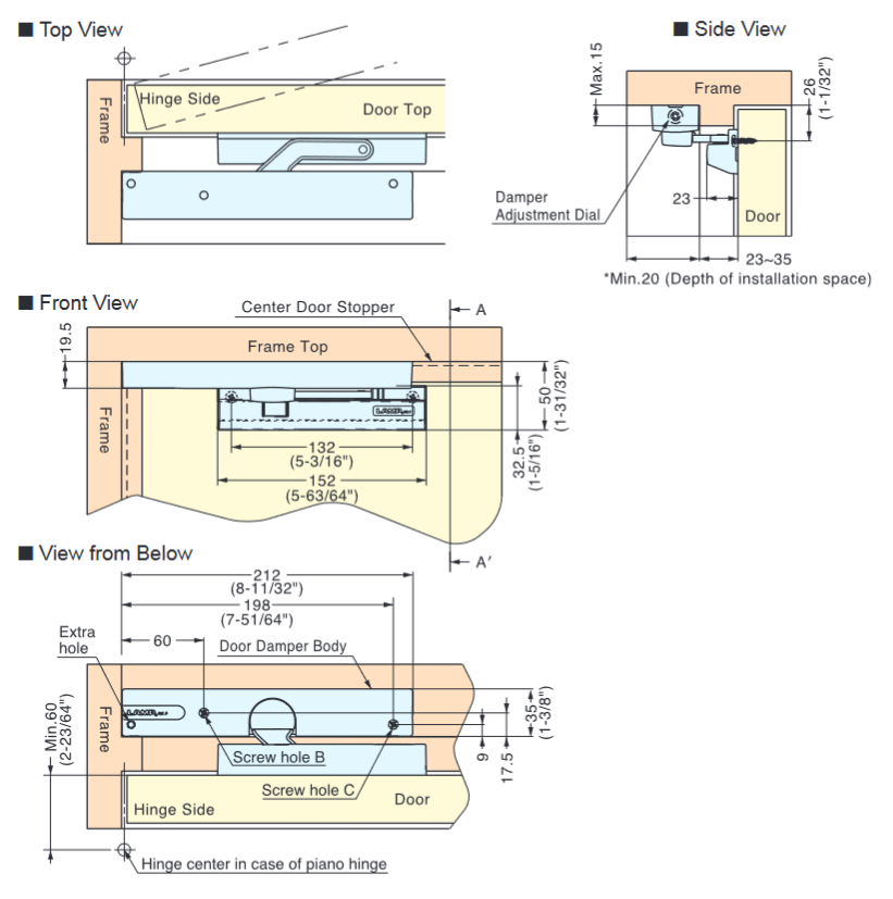 Sugatsune Industry Lamp Mark Lapcon Door Damper LDD-S Type LDD-S-L